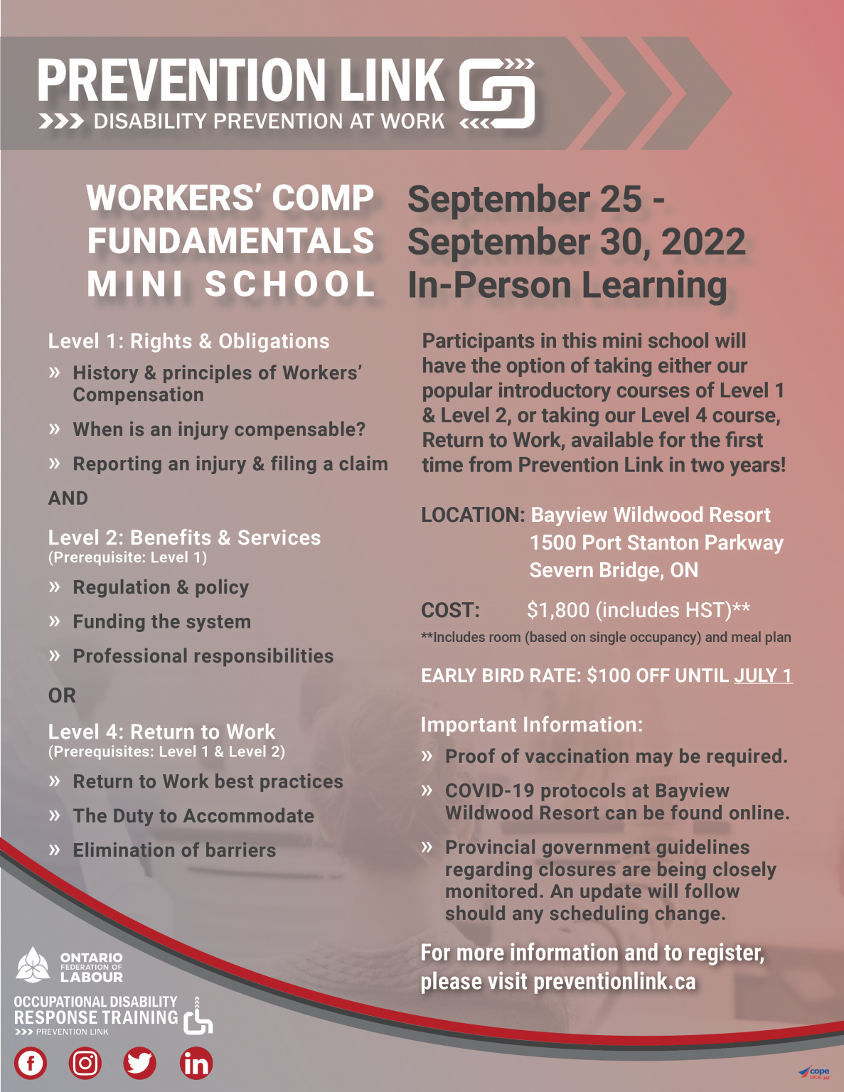 5-day Level 4 Return to Work – In Person