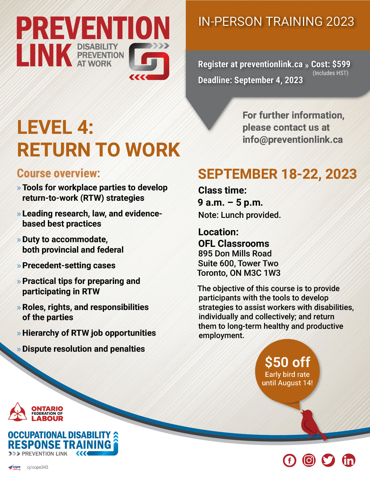 Level 4 Return To Work – In-Person